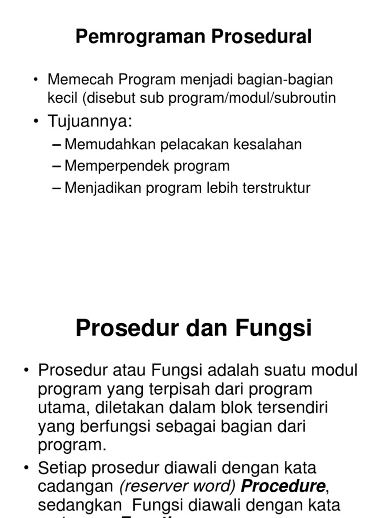 Materi 4. Pemrograman Prosedural | PDF