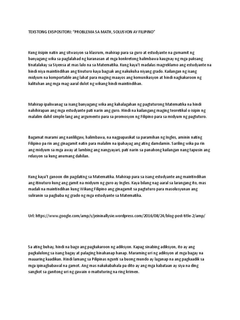 Tekstong Ekspos | PDF