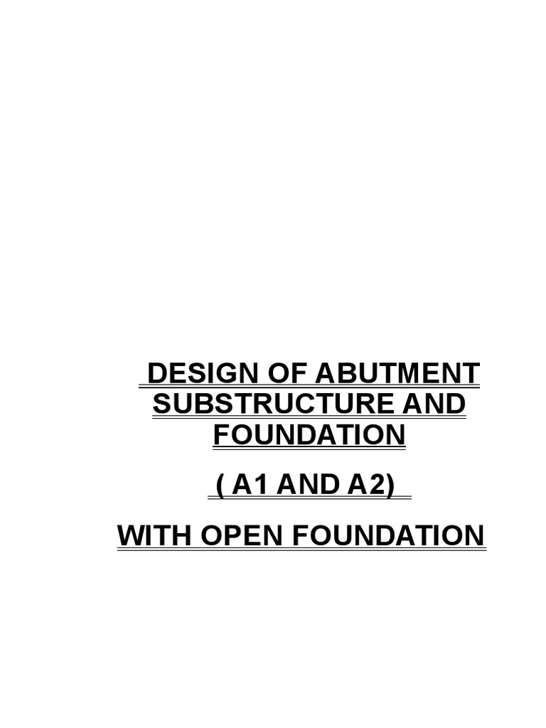 Abutment Design - NOTES | PDF