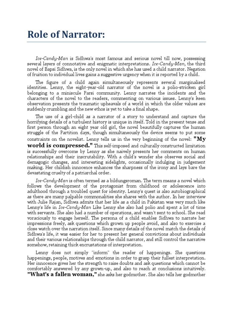Role of Child Narrator | PDF