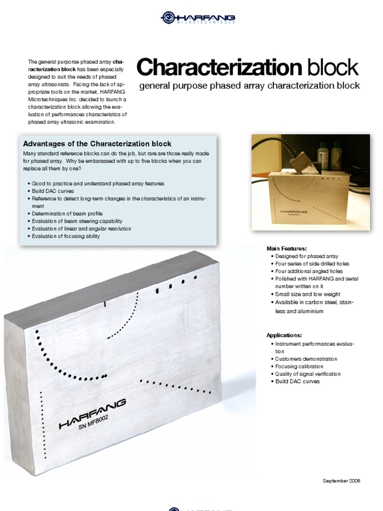 Phased Array Characterization Block Guide | PDF | Nondestructive ...