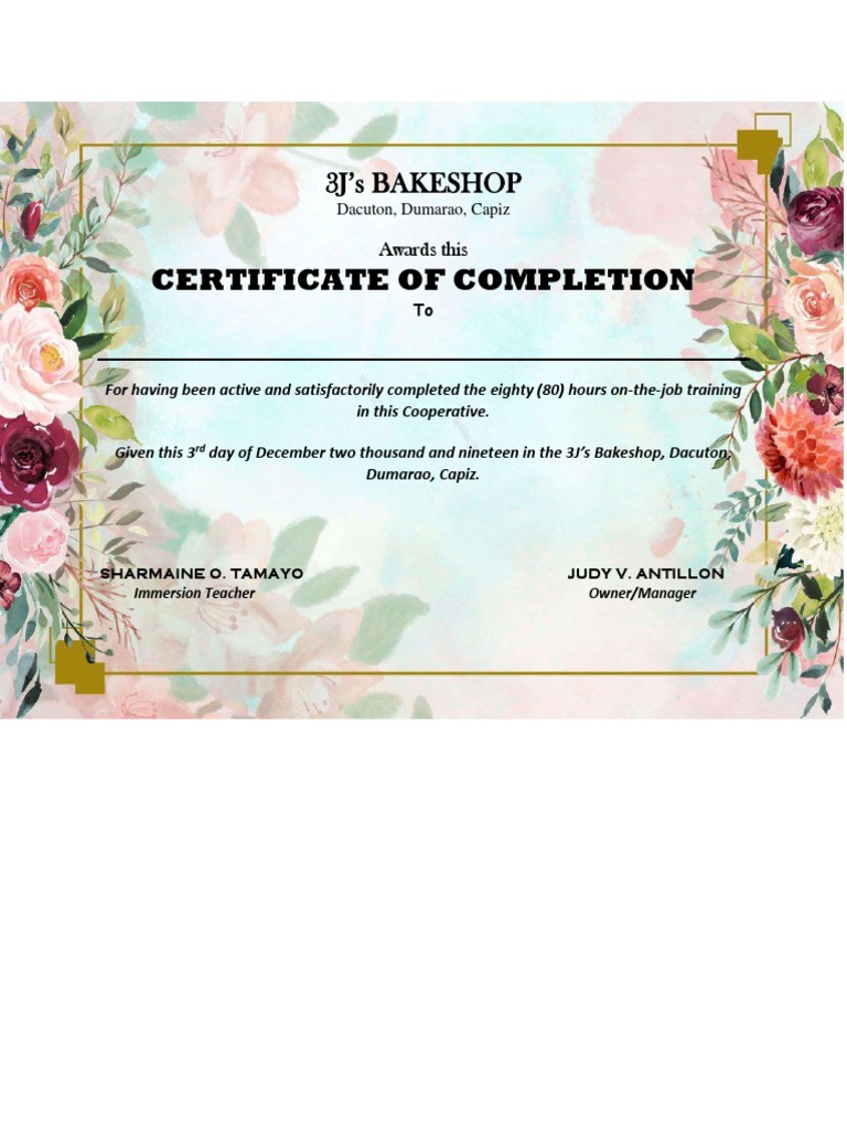 CERTIFICATE of Completion - IMMERSION | PDF
