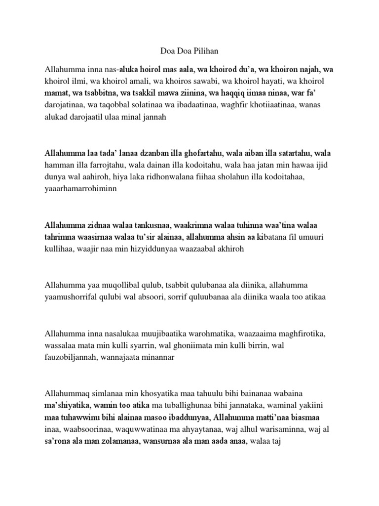 Doa Doa Pilihan | PDF