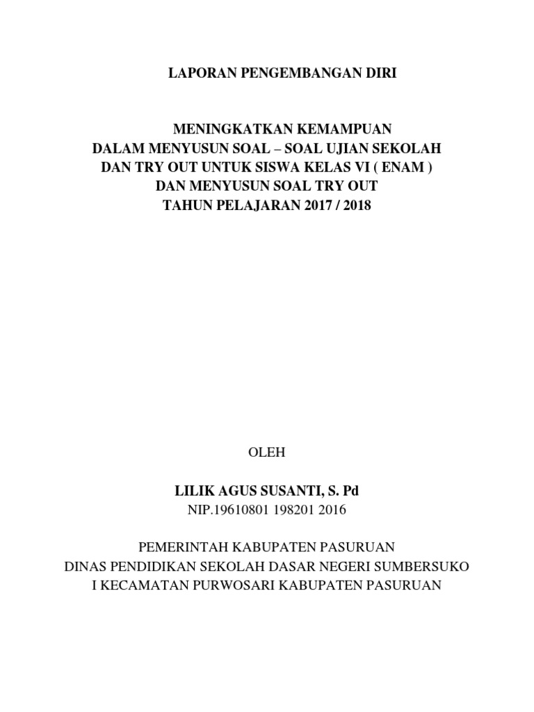 Laporan Pengembangan Diri Bu Lilik | PDF