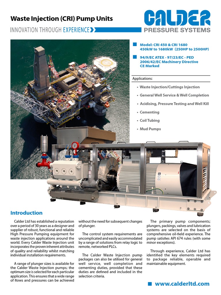 Waste Injection CRI Pump Units | PDF