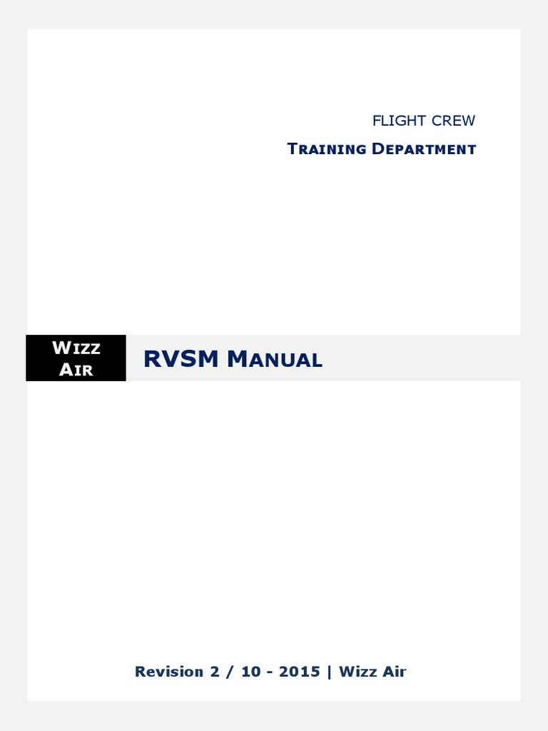 Wizz Air RVSM Operations Manual | PDF | Technology & Engineering