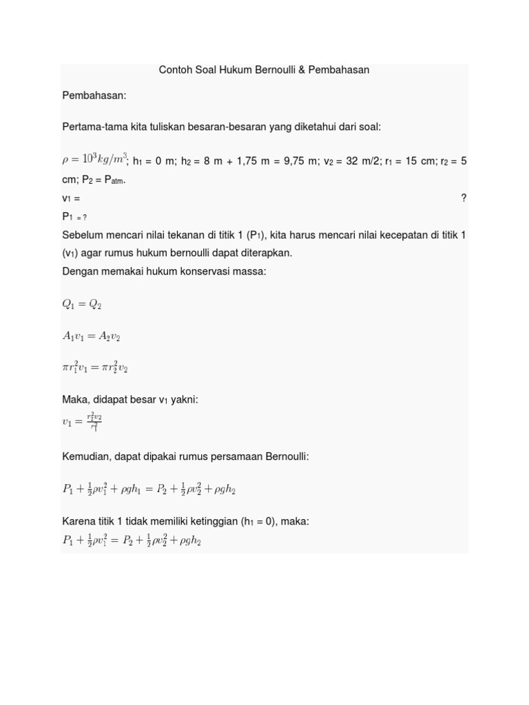 Contoh Soal Hukum Bernoulli - 4 | PDF
