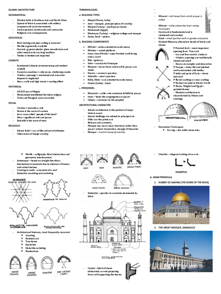 Key Features of Islamic Architecture | PDF