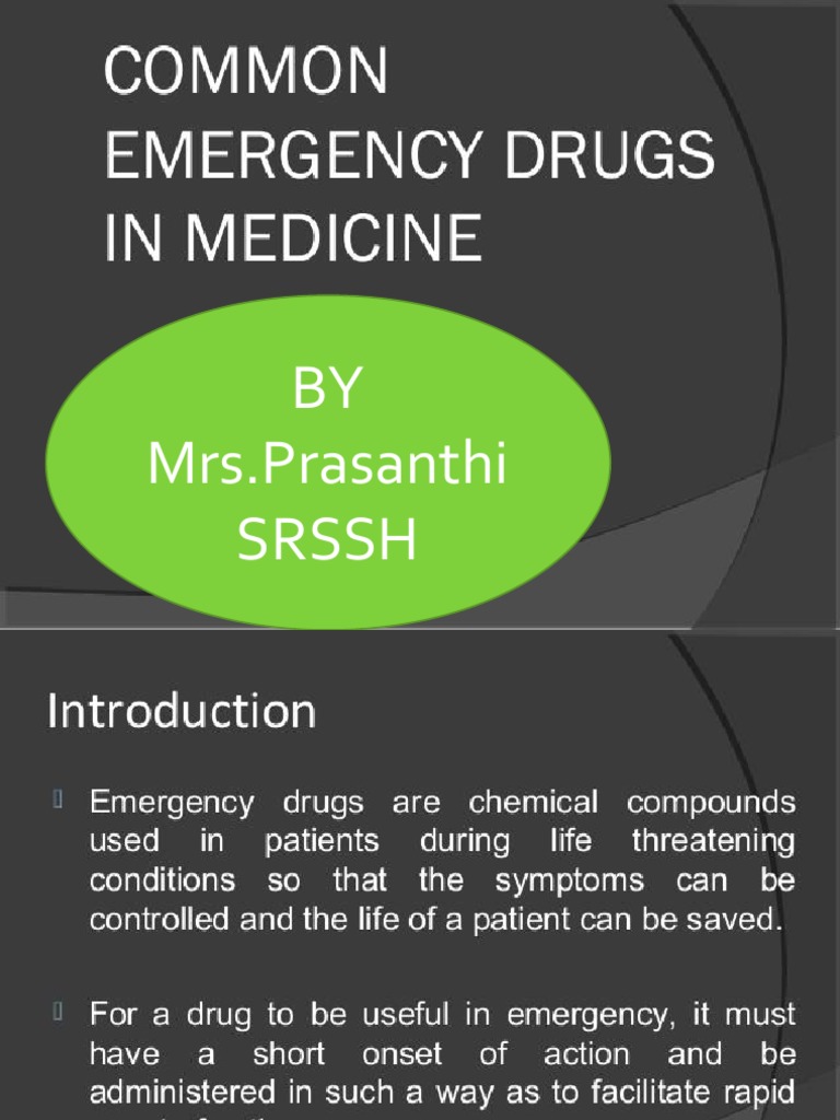 Emergency Drugs | PDF