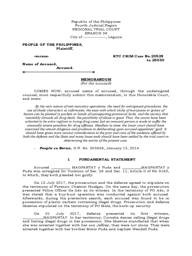 Memorandum Sample | PDF