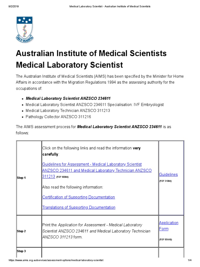 Medical Laboratory Scientist - Australian Institute of Medical ...