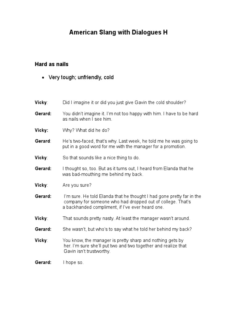 American Slang in Conversational Context | PDF