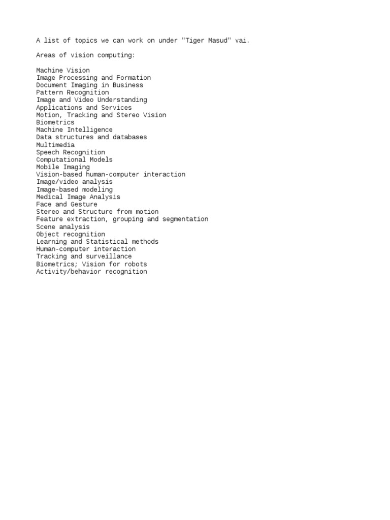 Computer Vision Research Topics | PDF | Computers