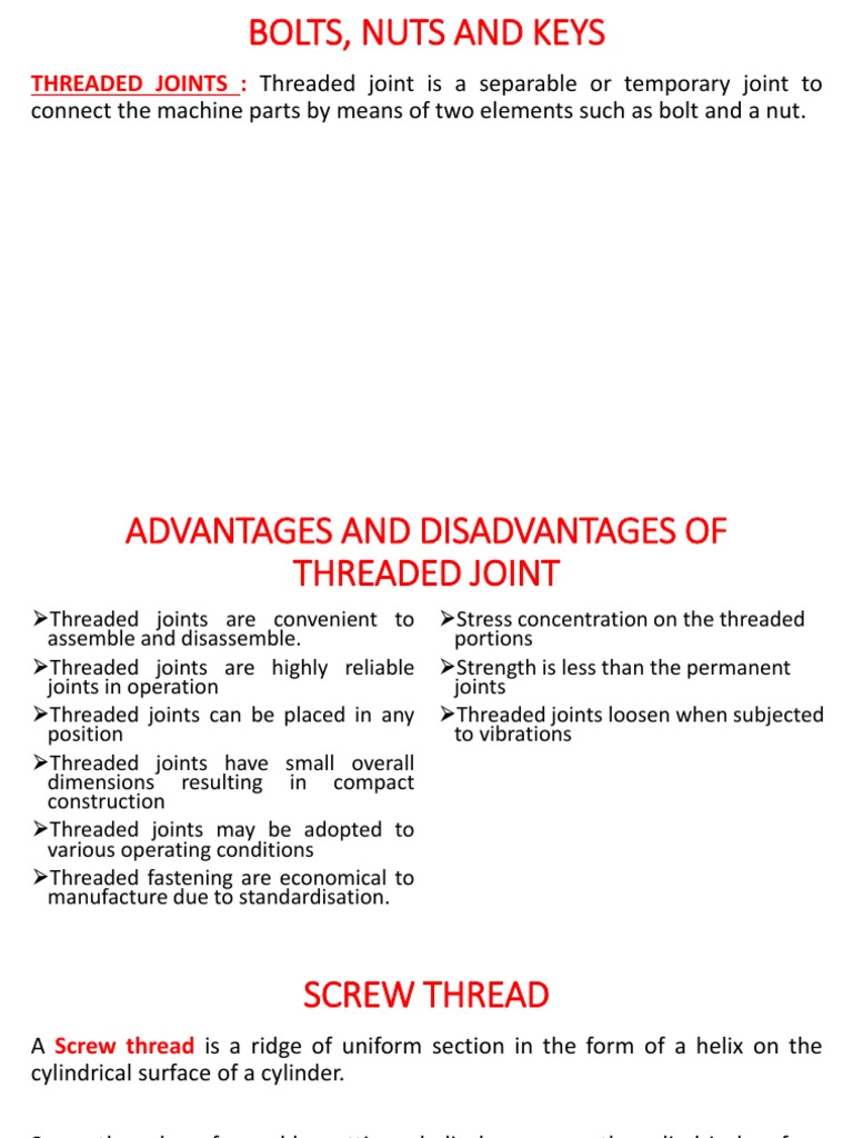 Bolts, Nuts and Keys | PDF