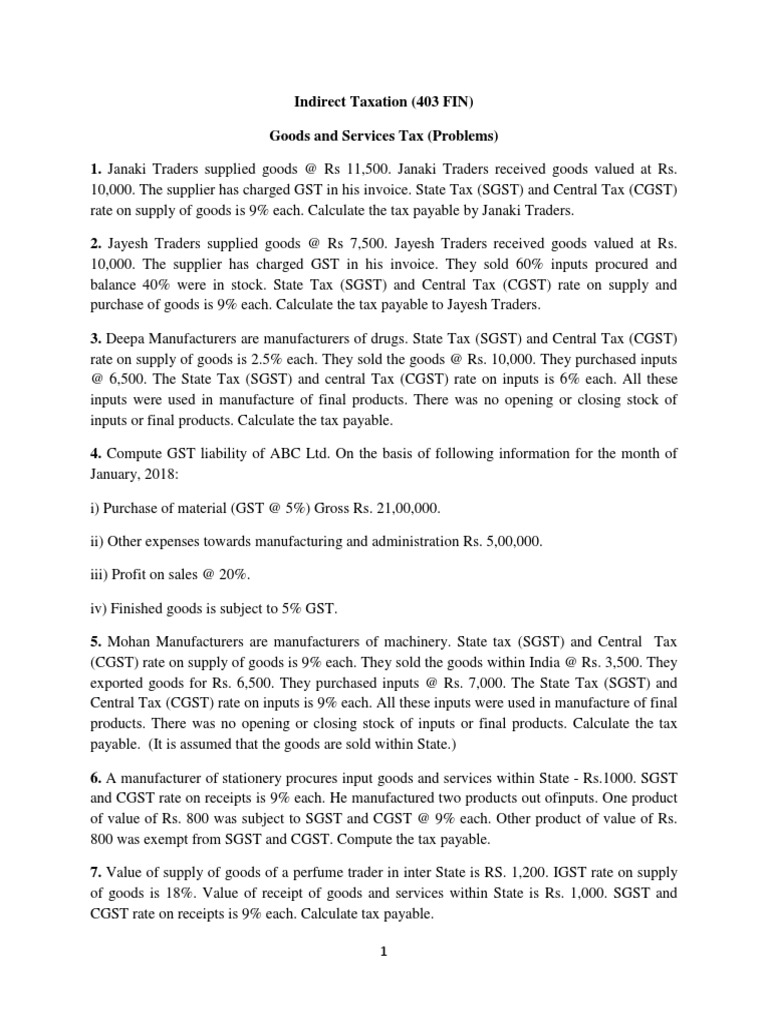 GST Problems | PDF
