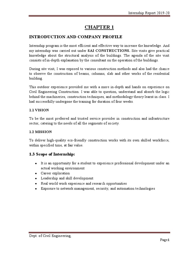 Civil Engineering Internship Report 2020 | PDF | Science & Mathematics ...