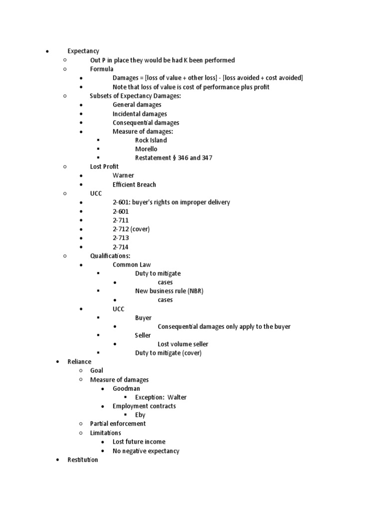 Expectancy Damages and Legal Framework | PDF