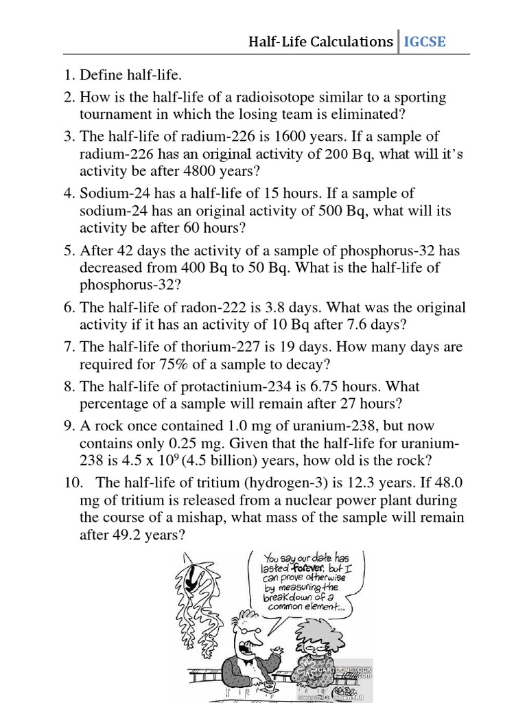 Radium-226 Half-Life Analysis | PDF | Science & Mathematics ...