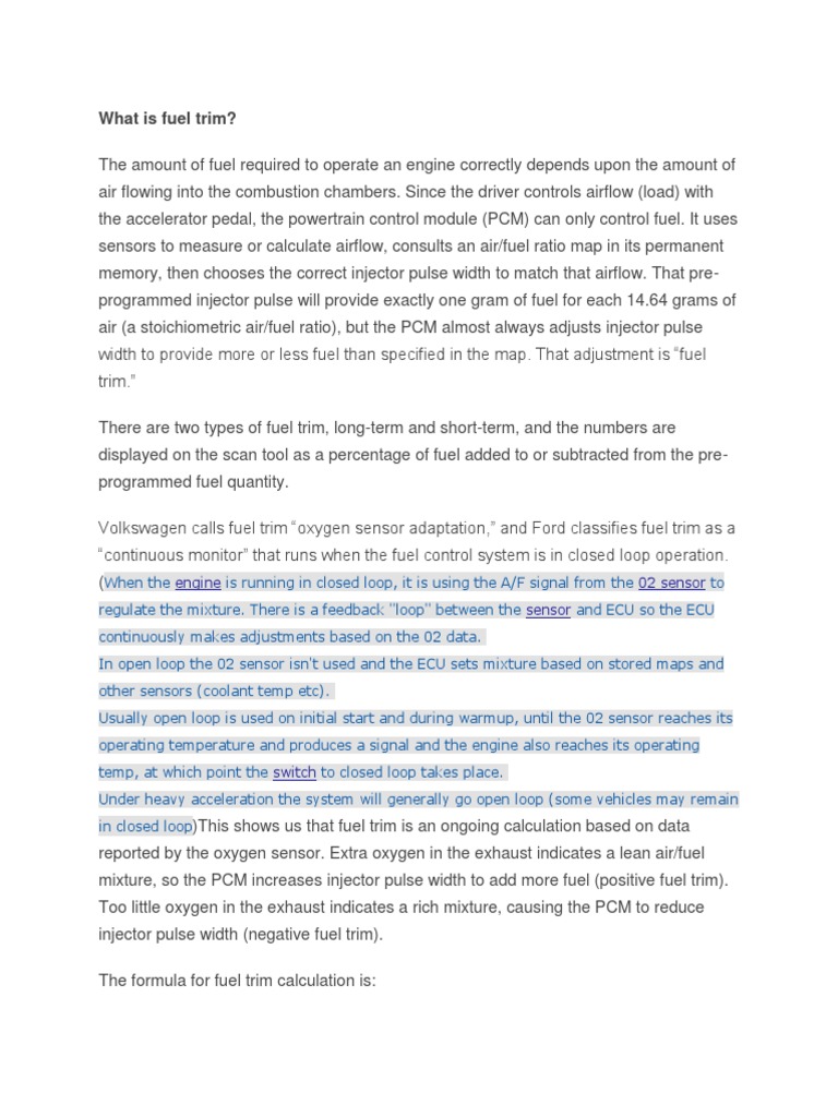 What Is Fuel Trim | PDF