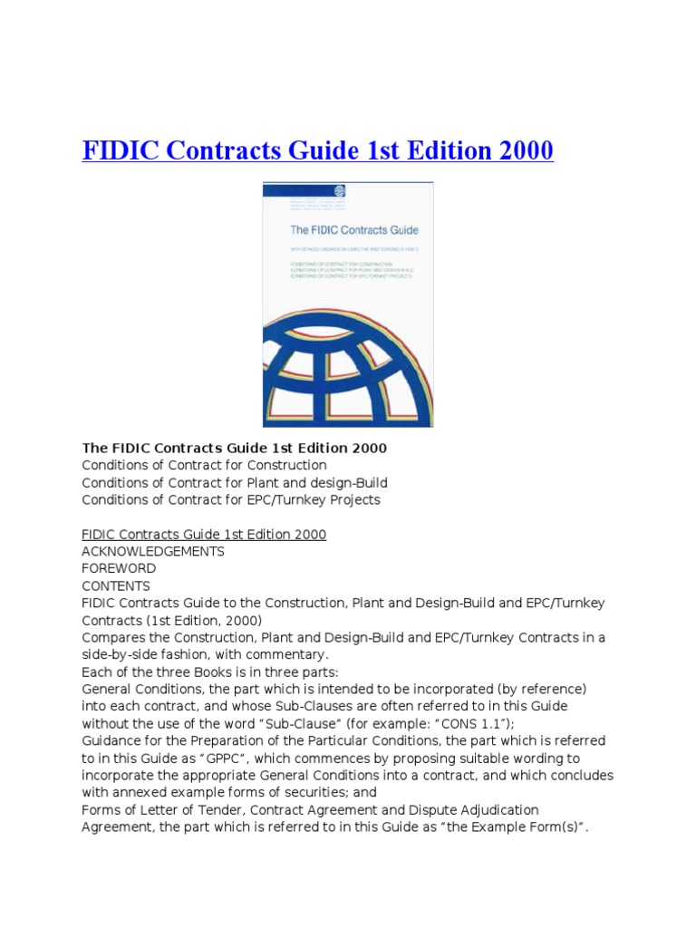 Fidic Contract Books PDF | PDF