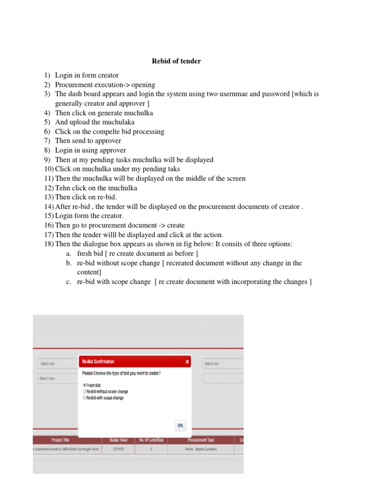 Rebid Process for Tender Management | PDF | Business