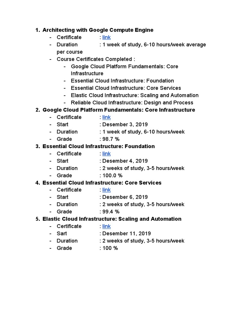 Sertifikat Coursera Google Cloud | PDF