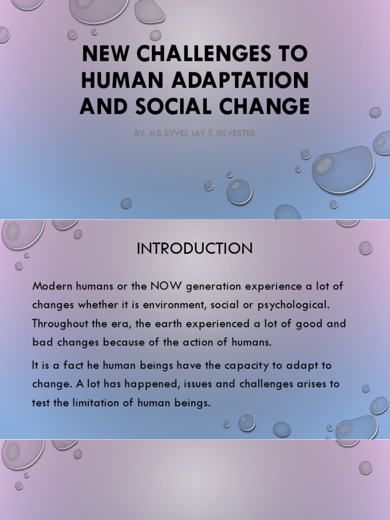 Human Adaptation and Social Change Challenges | PDF