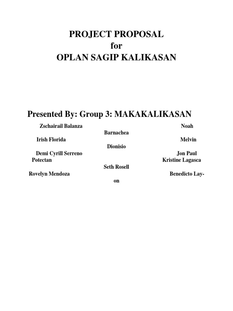 Oplan Sagip Kalikasan Project Proposal | PDF