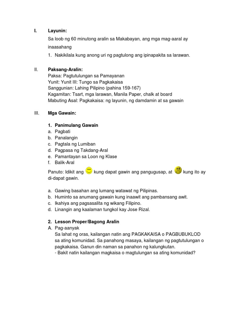 Pagtinabangay - Lesson Plan | PDF