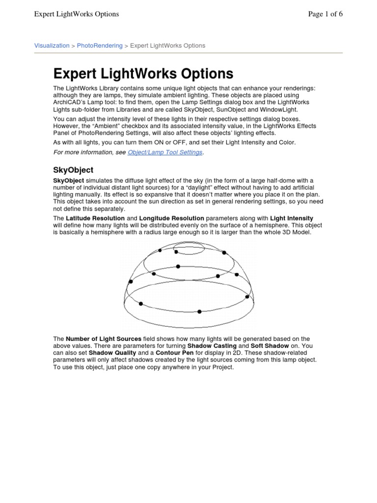 ArchiCAD Light Works Options | PDF | Rendering (Computer Graphics) | Shadow