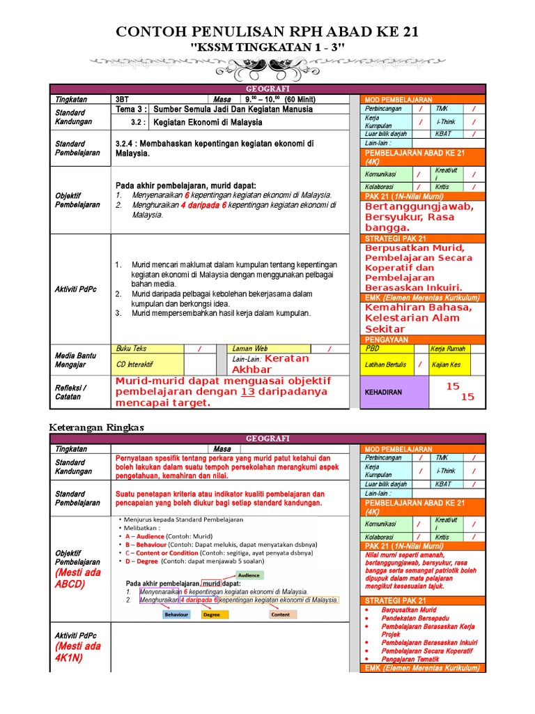 Contoh Dan Penerangan RPH Abad 21 | PDF