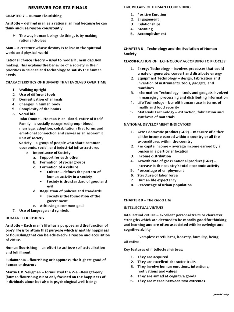 Reviewer For STS Finals | PDF | Wellness