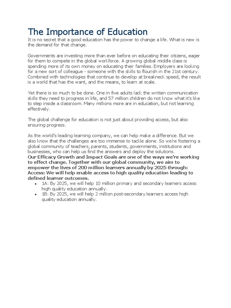 The Importance of Education | PDF
