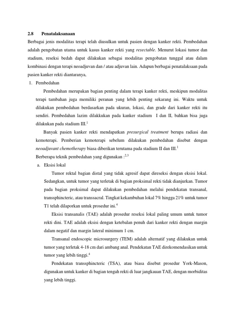 Penatalaksanaan Dan Diagnosis Banding Ca Rekti - Ersananda | PDF