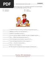 FILIPINO WORKSHEET 4 - Pagbibigay NG Angkop Na Pamagat Sa Binasang Teksto | PDF