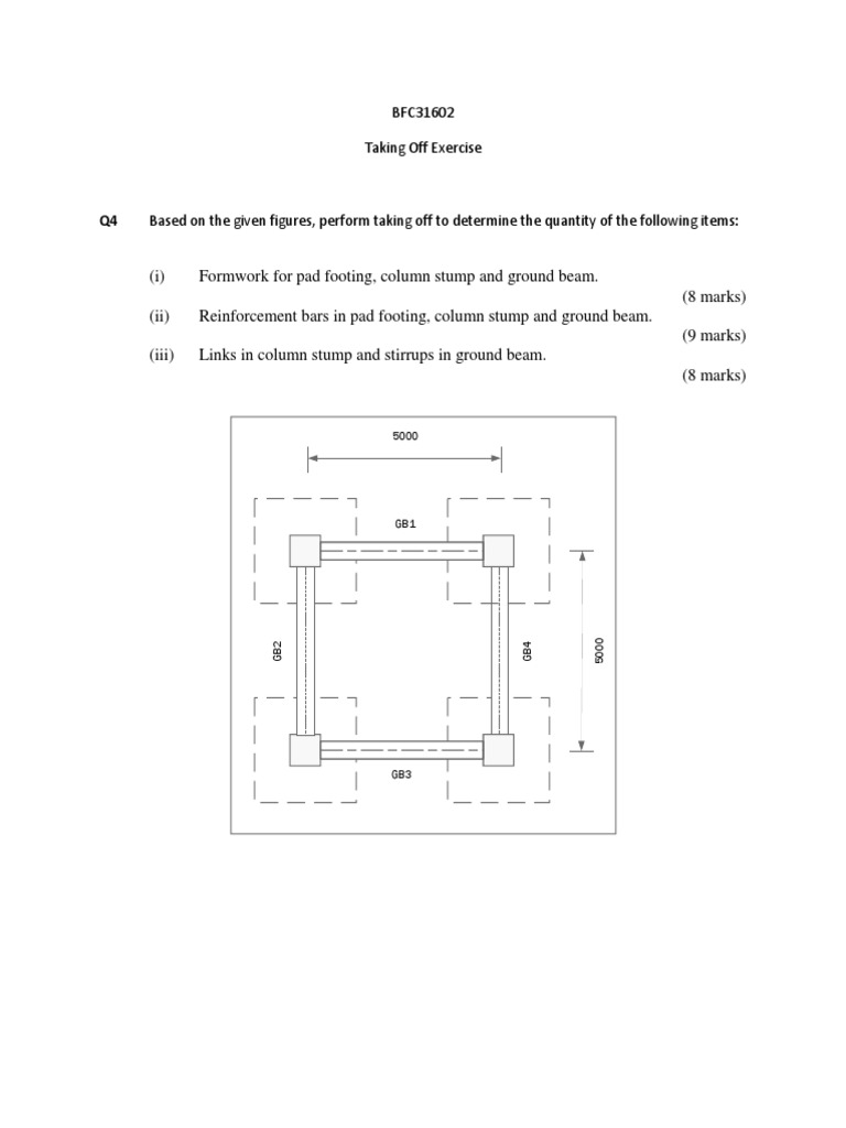 Taking Off Quantities for Footings | PDF