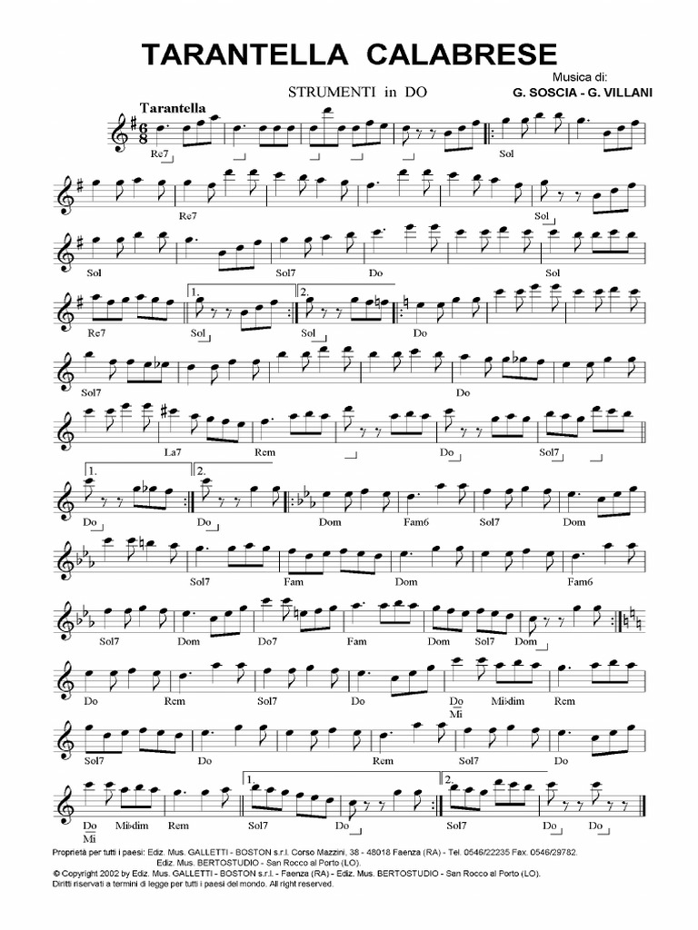 Tarantella Calabrese Do PDF | PDF