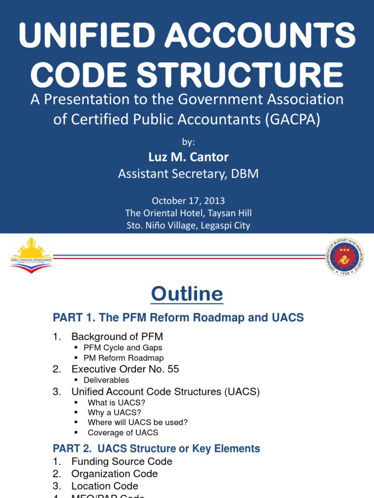 Unified Accounts Code Structure (Uacs) | PDF