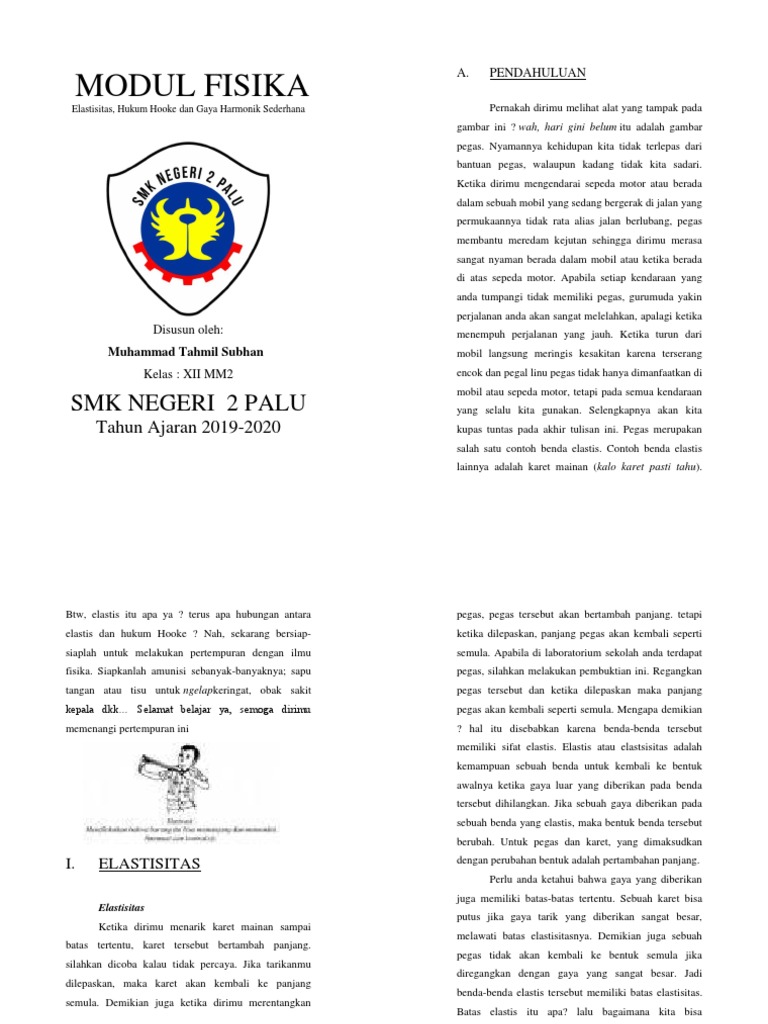 Modul Fisika Elastisitas | PDF