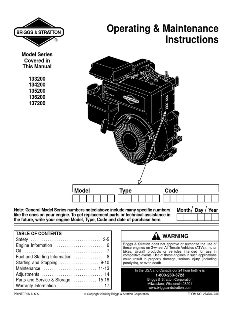 BriggsStratton Engine Manual