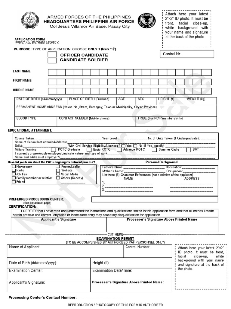 Application Form For PAFOC CL-2021 and BMT - 2020B | PDF