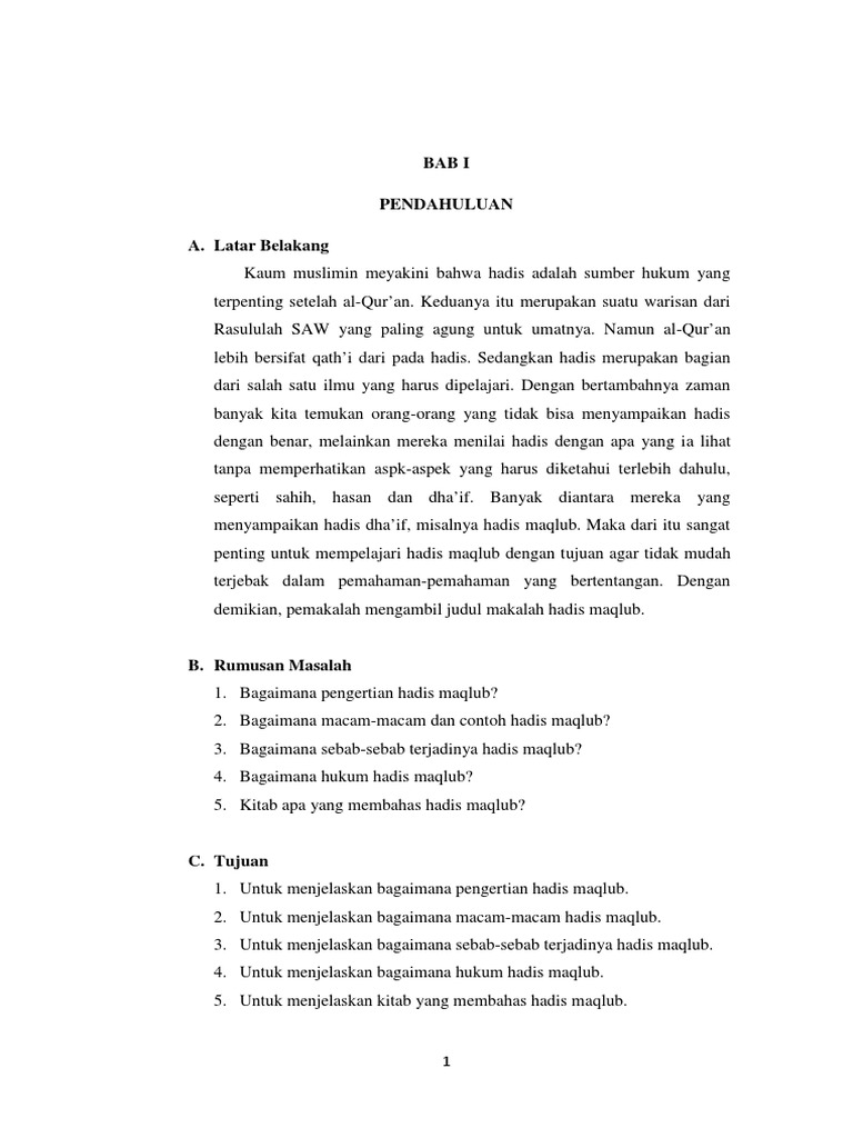 Memahami Hadis Maqlub dalam Islam | PDF