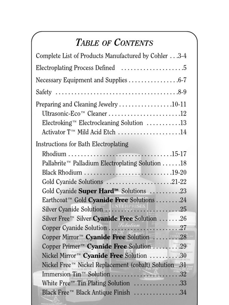 Plating Instruction Manual 06 | PDF | Silver | Chemical Elements