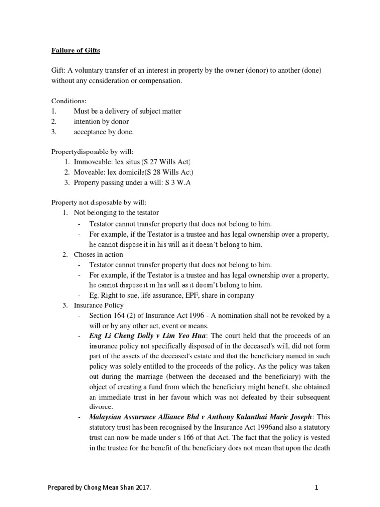 Failure of Gifts | PDF