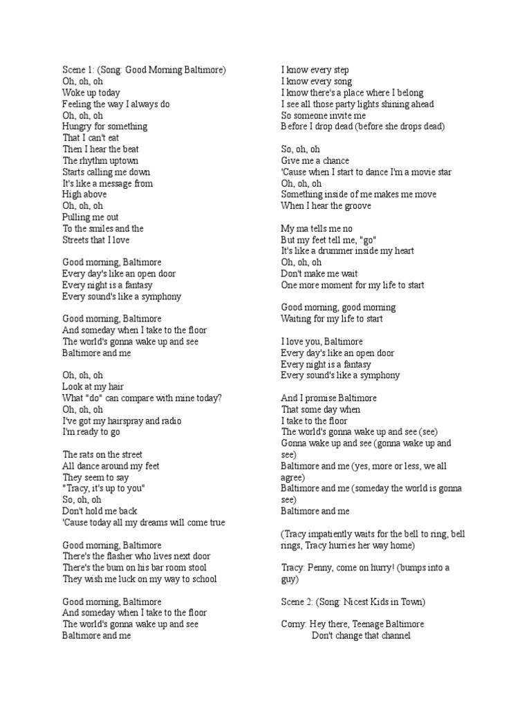 Hairspray Musical Script Excerpts | PDF | Language Arts & Discipline | Art