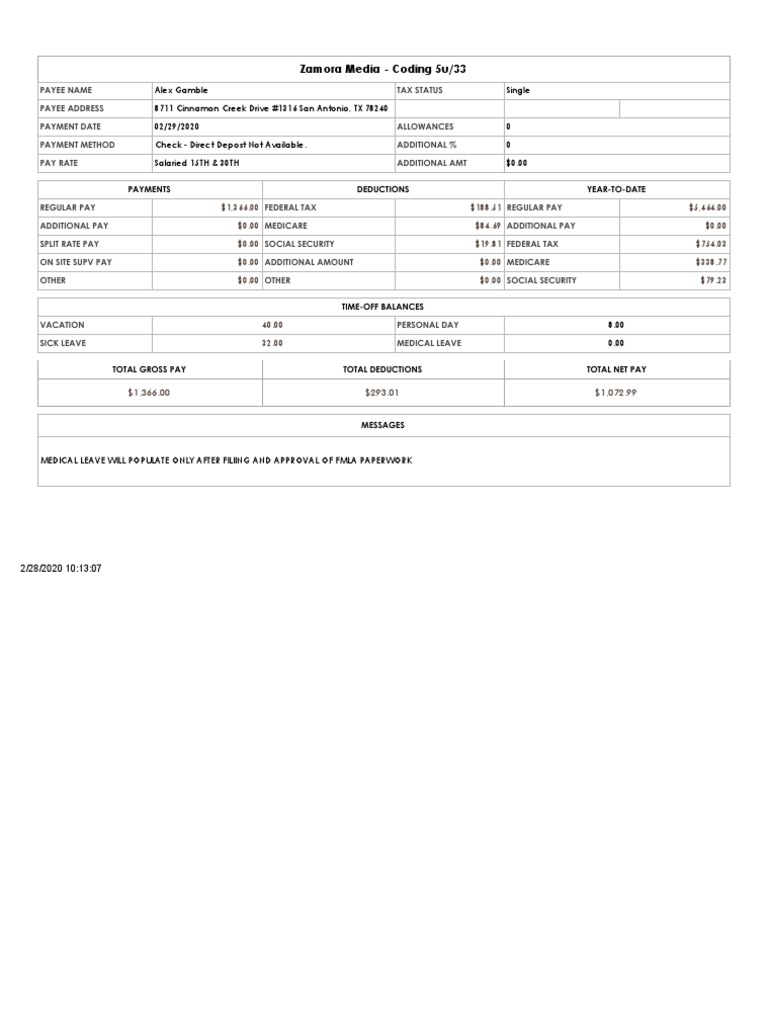 Aws Apystub - Pay Stub Template | PDF