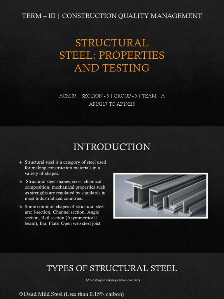 Structural Steel Properties and Testing | PDF
