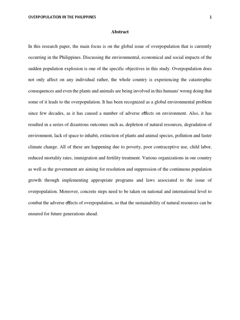 Population Boom in The Philippines | PDF | Human Overpopulation ...