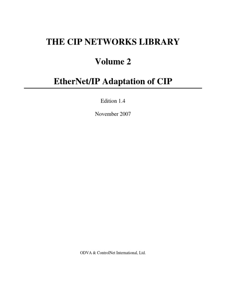 CIP Vol2 1.4 PDF | PDF | Internet Protocol Suite | Transmission Control ...