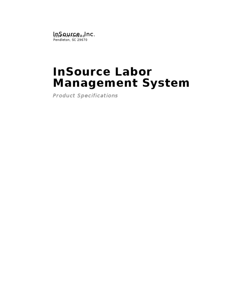 InSource System Architecture | PDF | User (Computing) | Specification (Technical Standard)